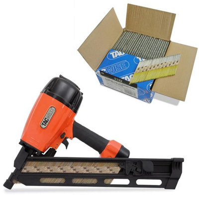 Tacwise KDH90V 2nd Fix Angled Strip Pneumatic Nail Gun Nailer + 2200 ...