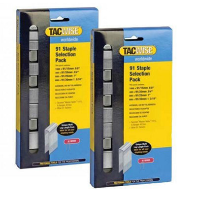 Tacwise x2 91 Staple Selection Pack Compatible with Tacwise 191 / Due ...