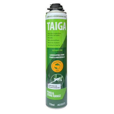 TAIGA BLACK PU LANDSCAPE POND & WATERFALL FOAM 750ML - 'GUN-APPLIED'