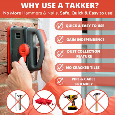 Takker Easy One-Step Hardwall Picture Frame Hanging Tool Kit 78 pieces ...