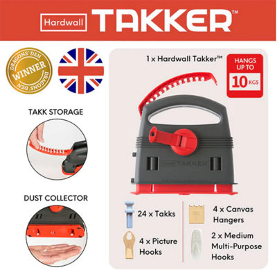 Takker Easy One-Step Hardwall Picture Frame Hanging Tool Kit 78 pieces ...
