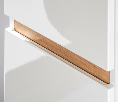 Tall Bathroom Cabinet Wall Hung Storage Unit Modern Scandi Shelving ...