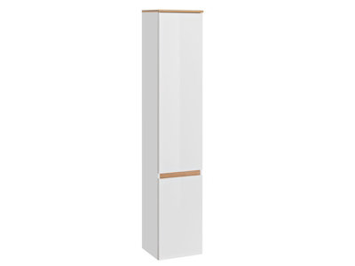 Tall Bathroom Cabinet Wall Hung Storage Unit Modern Scandi Shelving ...