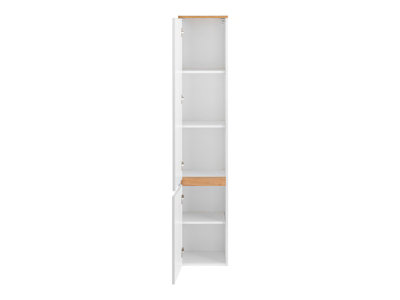 Tall Bathroom Cabinet Wall Hung Storage Unit Modern Scandi Shelving ...