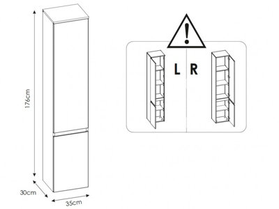 Tall Bathroom Cabinet Wall Hung Storage Unit Modern Scandi Shelving ...