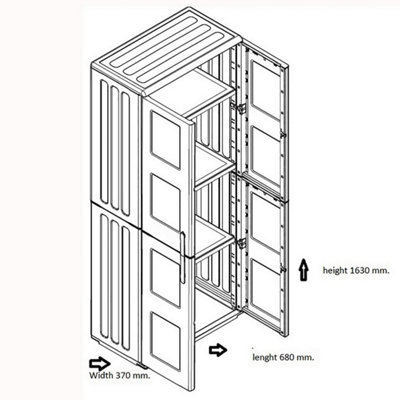 Tall Cabinet Plastic Garden Store Approx L70 x W39 x H165 cm