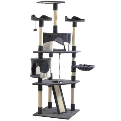 Tall Cat Tree Multi Level Tower Scratching Climbing Post Kitten ...