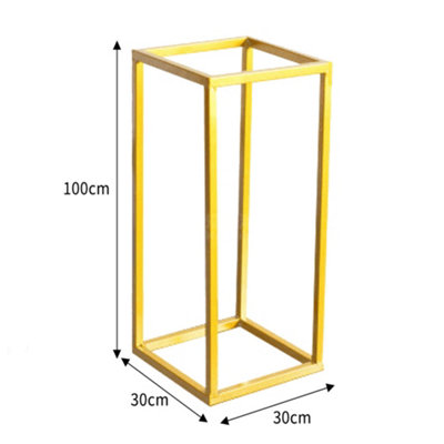 Tall Golden Metal Geometric Flower Stand Pedestal Rack Wedding Display ...