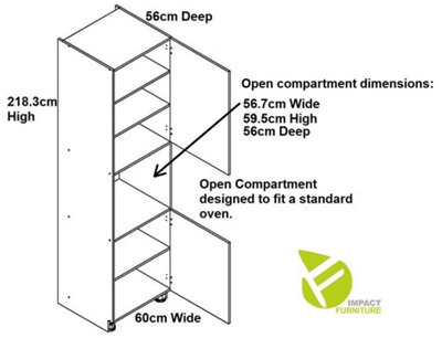 Tall Oven Housing Unit Kitchen Single 600mm Cabinet Carcass Navy Dark ...