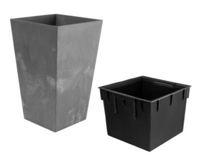 Tall Planter Plant Pot Square Concrete Effect Flower Indoor Outdoor ...