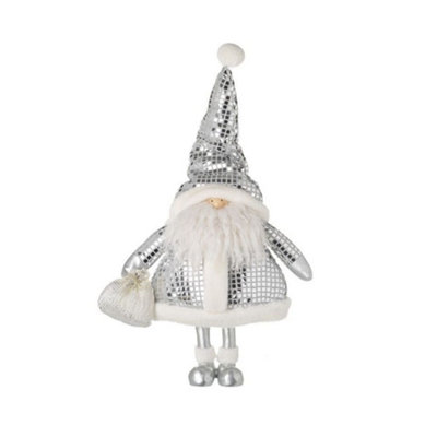 Tall Standing Disco Santa Ornament
