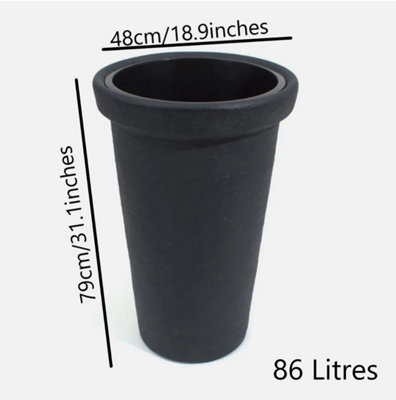 Tall Tower Classic Planter Plant Pot Flower Indoor Outdoor Garden Patio ...