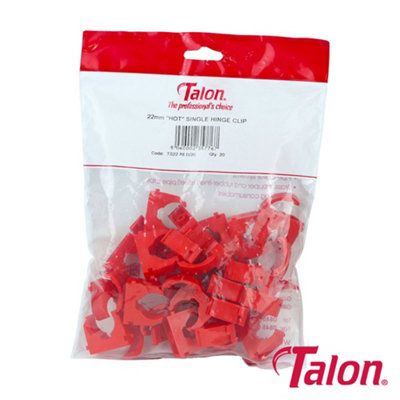 Talon - Single Hinged ID Clip - Red - TS22RED20 (Size 22mm - 20 Pieces)