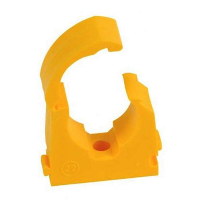 Talon YELLOW Single Hinge Pipe Clip 22mm (Bag of 100)