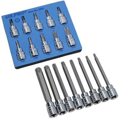 Tamper Torx Star Bit Sockets Short and Extra Long 3/8" dr T10 - T60 ...