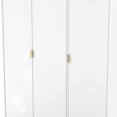 Tamworth Tall Triple Plain Wardrobe in White Matt (Ready Assembled)