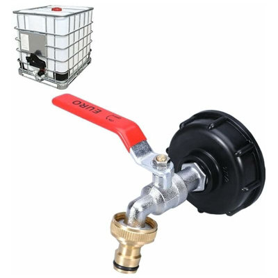 Tank faucet, 1000l rainwater collecting tap, water tank adapter 1/2 ...