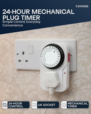 Tanness - 2 Pack Plug-In Timer Switch, 24 Hour Segment Timer Plug ...