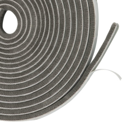 Tanness Adhesive Brush Draught Excluder 5M, Grey - Weather Strip Draft ...