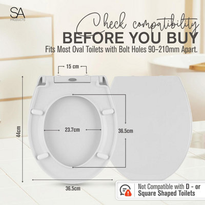 Tanness Universal Soft Close Toilet Seat - Quick Release Hinges for ...