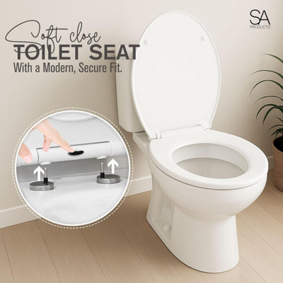 Tanness Universal Soft Close Toilet Seat - Quick Release Hinges for ...