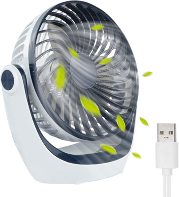 Tanness USB Desk Fan- Navy Blue - 3 Speed Silent Powerful Airflow Fan ...