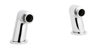 Tap Accessories Round Minimalist Inlet Legs, Pair - Chrome | DIY at B&Q