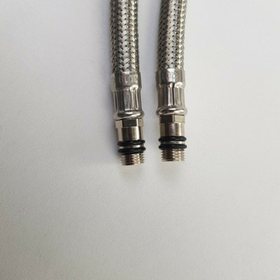 Tap Connectors Pair Of M10 (10mm) x 1/2" BSP 300mm Long Pipe Flexi