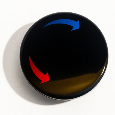 Tap Indice Button Hot & Cold Marker - Black Round Handle Insert with ...