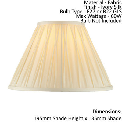 Tapered Cylinder Lamp Shade - Ivory Silk - 60W E27 or B22 - Living Room ...