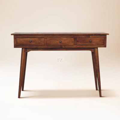 TaPromis Long Rustic Desk Dressing Table Combination with Drawers