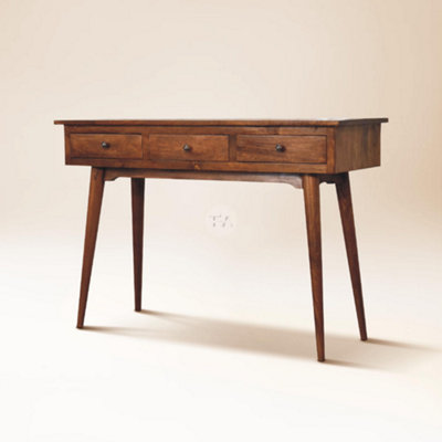 TaPromis Long Rustic Desk Dressing Table Combination with Drawers