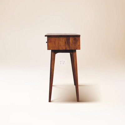 TaPromis Long Rustic Desk Dressing Table Combination with Drawers