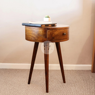 TaPromis Slim Circular Cute Bedside Table with Drawer