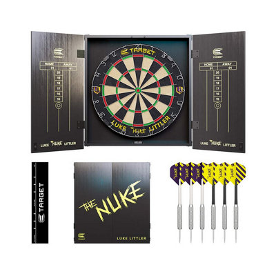 Target Luke Littler Dartboard and Cabinet Set Plus Darts