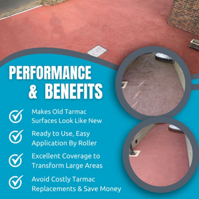 Tarmaseal Tarmac Restorer, Dark Red, Superior in Performance to Tarmac ...
