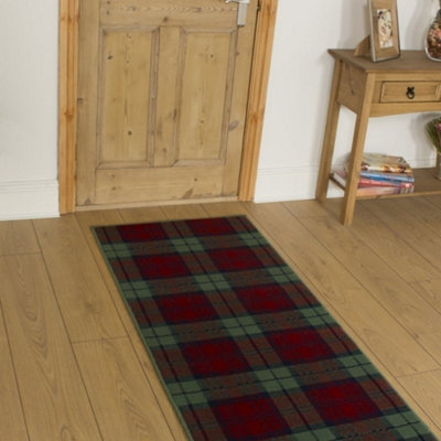 Tartan Red / Green Hall Runner Carpet Runner Rug