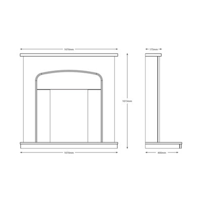 Tasmin 42" White Micro Marble Fire Surround with Under Mantel Lighting ...