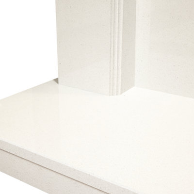 Tasmin 42" White Micro Marble Fire Surround with Under Mantel Lights ...