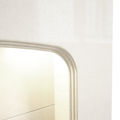 Tasmin 42" White Micro Marble Fire Surround with Under Mantel Lights ...