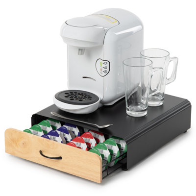 Tassimo 64 Piece Pod Holder Sliding Wooden Drawer & Stand | DIY at B&Q