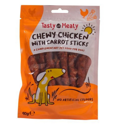 Tasty & Meaty Chewy Chick With Carrot Stick Dog Treat 90g (Pack of 18)