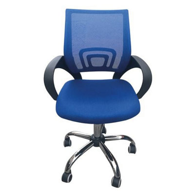Tate Mesh Back Office Chair Blue | DIY at B&Q