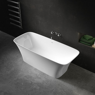 Tate Stone Freestanding Bath 1745 - Gloss White