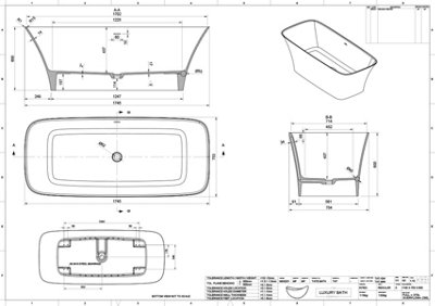 Tate Stone Freestanding Bath 1745 - Matt White