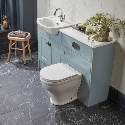 Tavistock Ashby Back to Wall Rimless Toilet with Soft Close Thermoset ...
