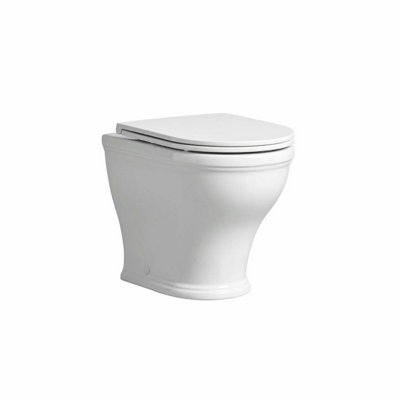 Tavistock Ashby Back to Wall Rimless Toilet with Soft Close Thermoset ...