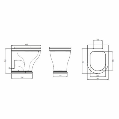 Tavistock Ashby Back to Wall Rimless Toilet with Soft Close Thermoset ...