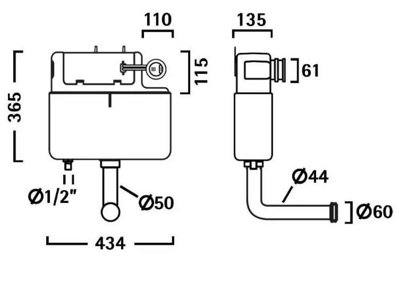 Tavistock Vortex Concealed Cistern with Square Brushed Brass Button ...