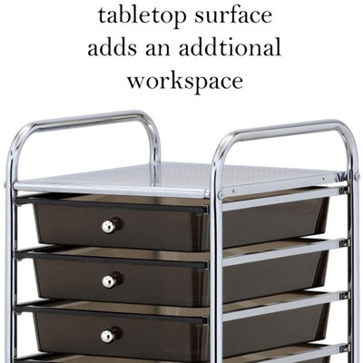 Taylor & Brown 10-Drawer Mobile Rolling Storage Trolley - Organiser on ...